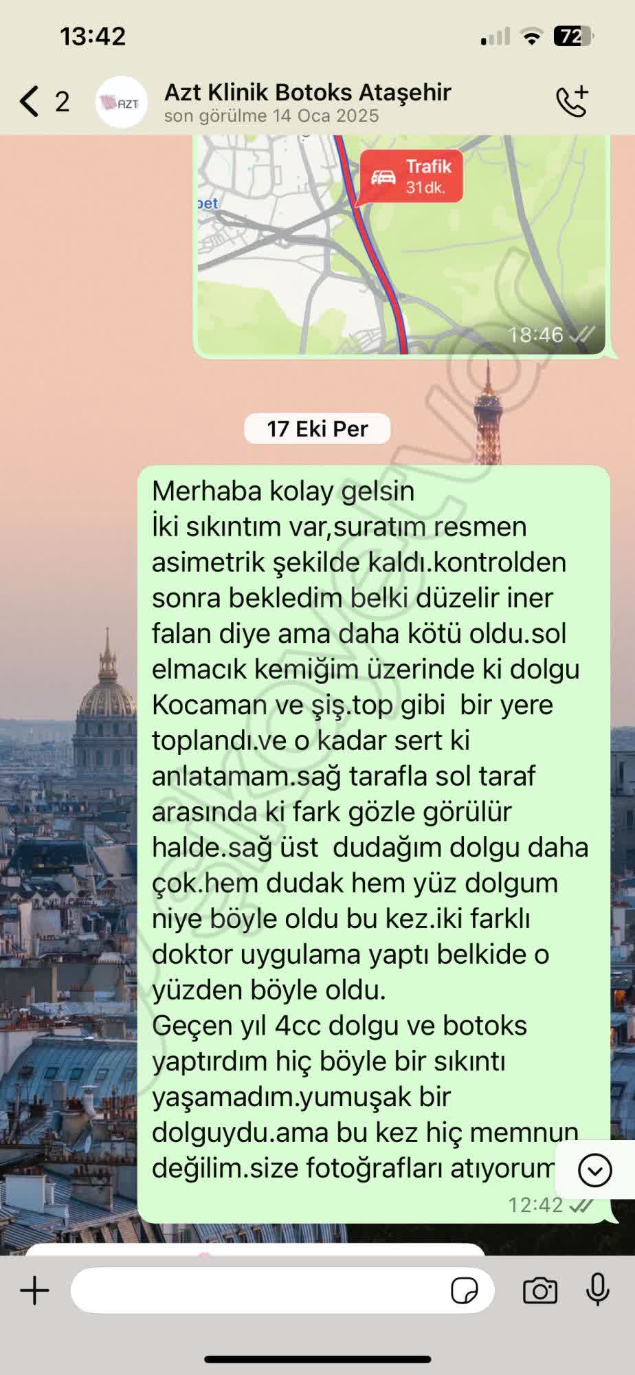 AZT Clinic (Ataşehir) Yanlış Dolgu Uygulaması Ve İletişim Sorunları - Şikayetvar