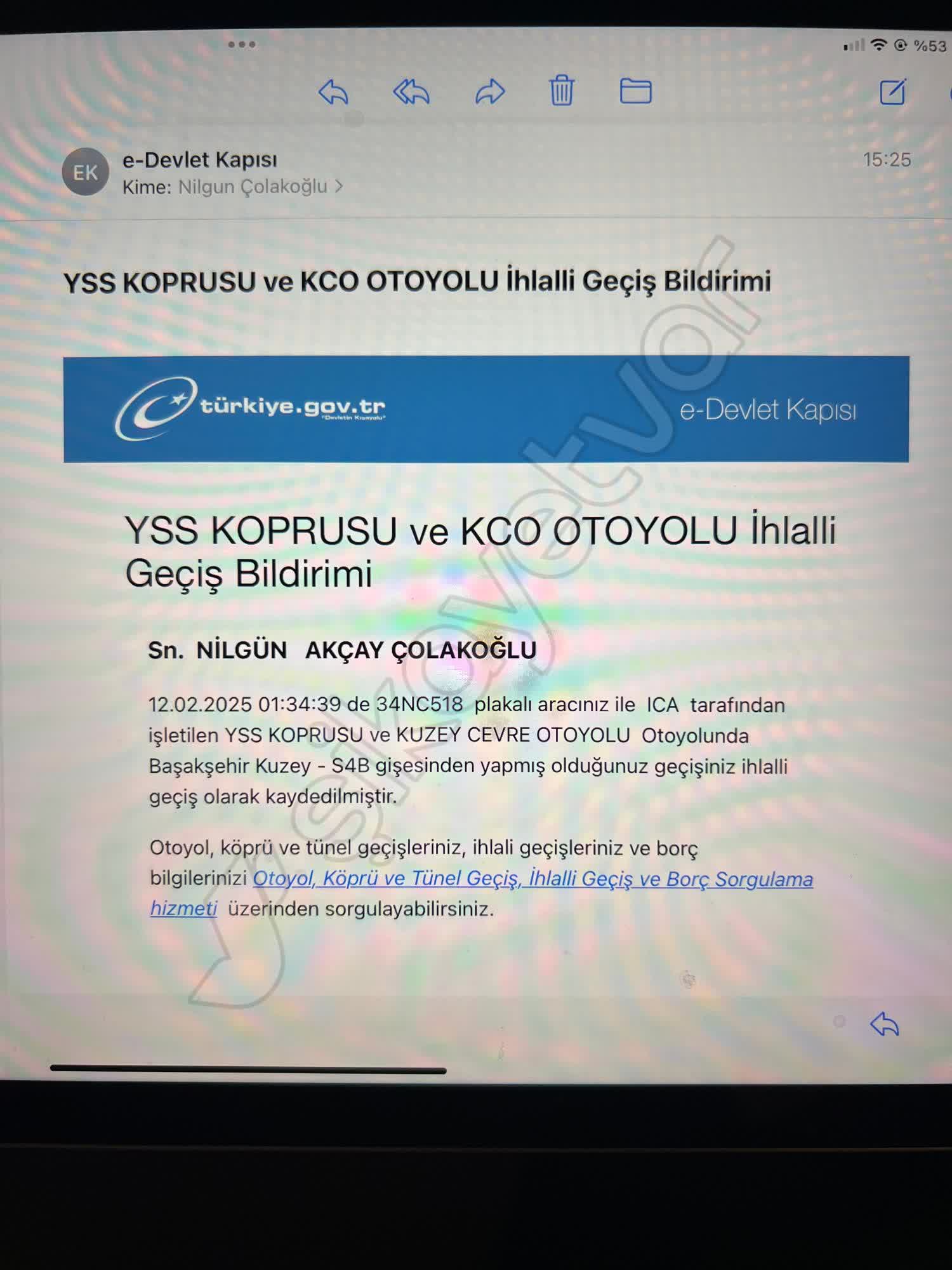 Kuzey Marmara Otoyolu Yanlış İhlal Bildirimleriyle Mağduriyet - Şikayetvar