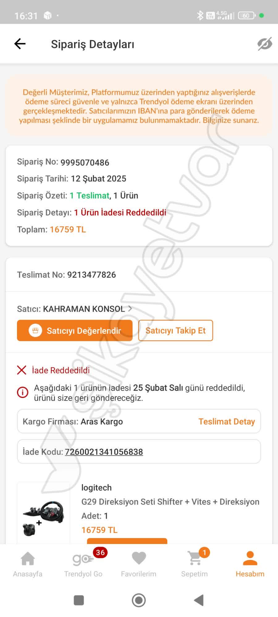 Kahraman Konsol Arızalı Ürün Ve İade Sorunu: Güvenilmez Satıcı ...