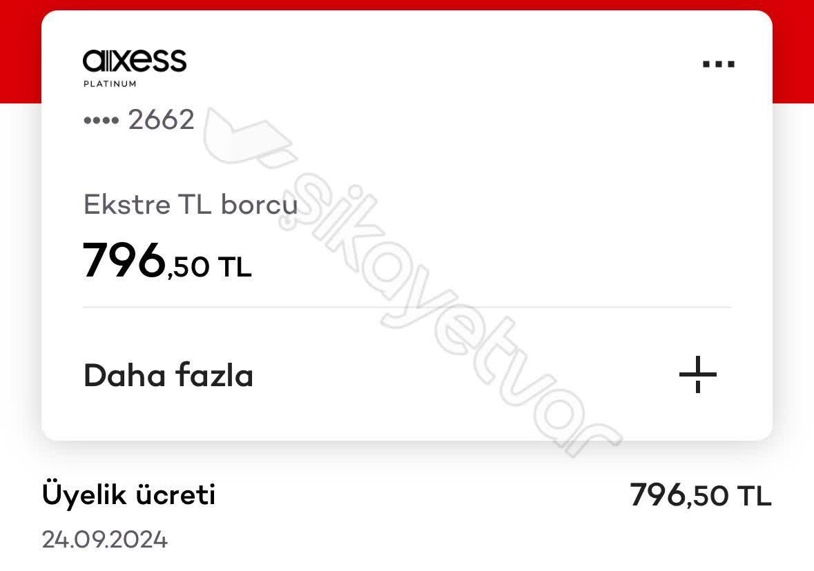 Akbank Akbank Axess Kart Yıllık Ücret İadesi Talebi - Şikayetvar