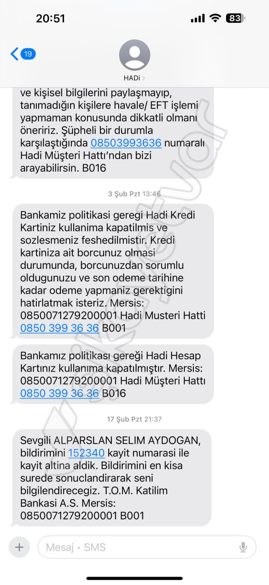 Hadi - TOMBANK Tom Bank'ın Hadi Kart İptali Ve İletişim Sorunları ...