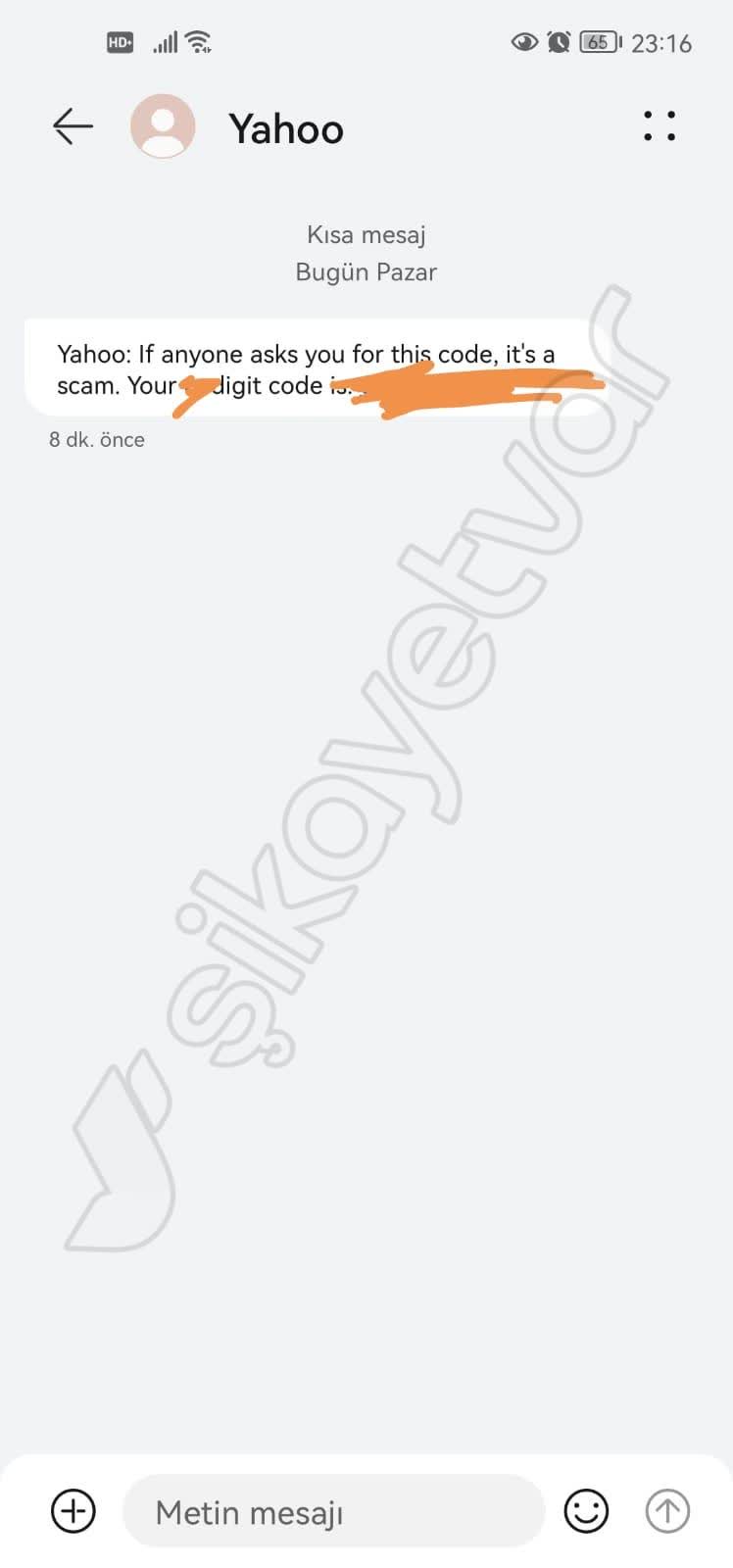 Yahoo Yetkisiz Doğrulama Kodu: Yanlış Alıcıya Gönderilen Mesaj - Şikayetvar