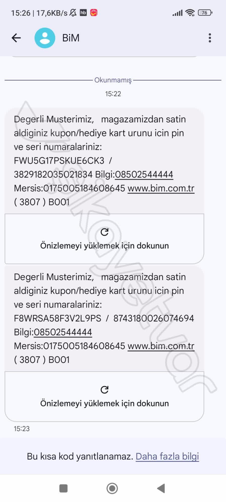 Yanlış Kullanılan Numara İle Google Play Satın Alımları Hakkında BİM'e Şikayet - Şikayetvar