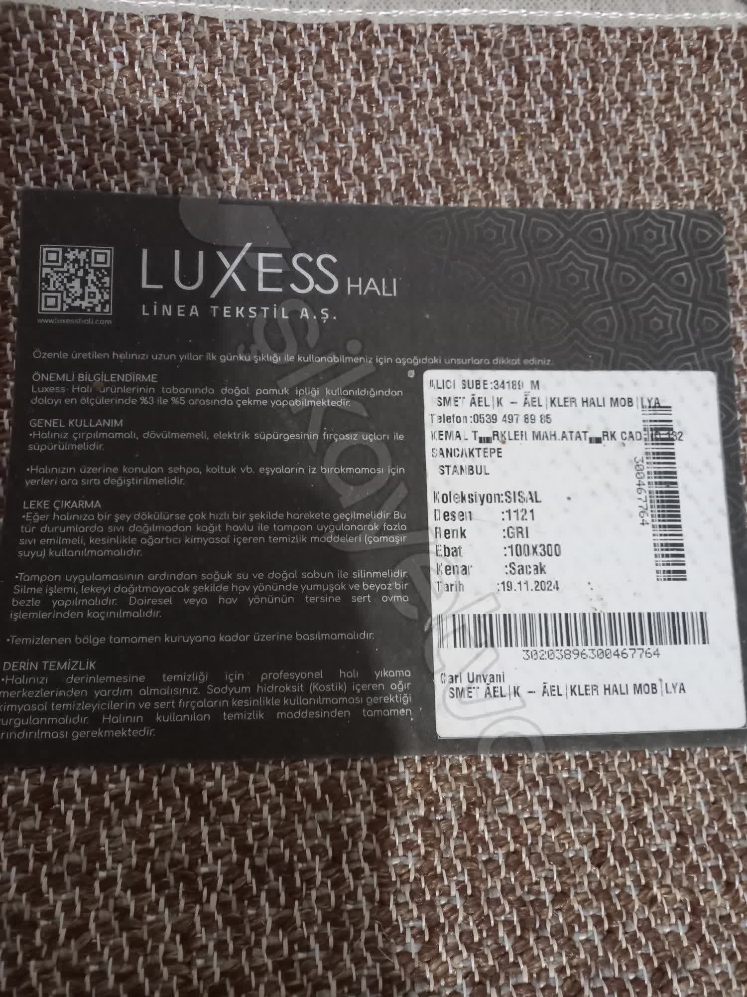 Luxess Halı Kusurlu Malın Arkasında Durmadı - Şikayetvar