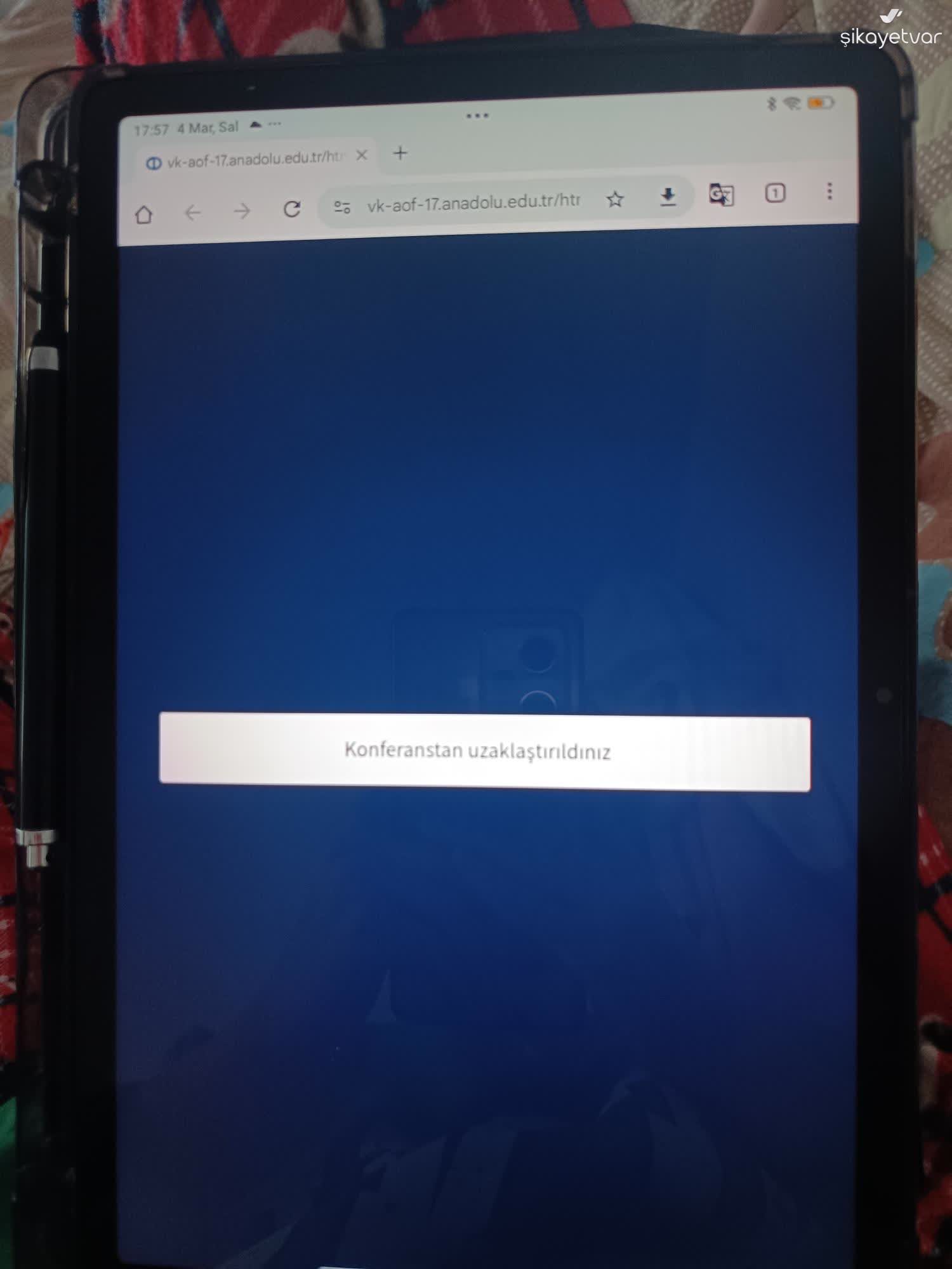 Anadolu Üniversitesi Canlı Derse Erişim Sorunu - Şikayetvar