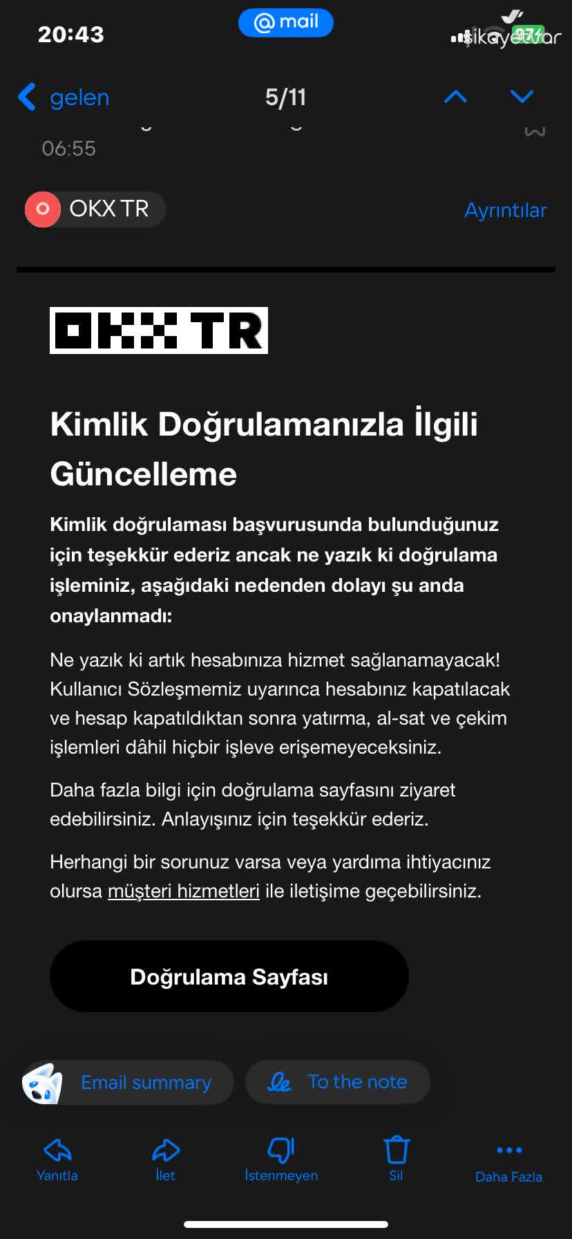 OKX TR Kimlik Doğrulama Sorunu Ve Hesap Erişimi - Şikayetvar
