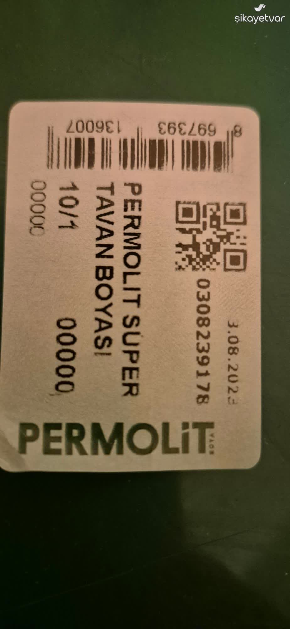 Çözüldü: Permolit Boya Permolit Tavan Boyasında Karışım Sorunu - Şikayetvar