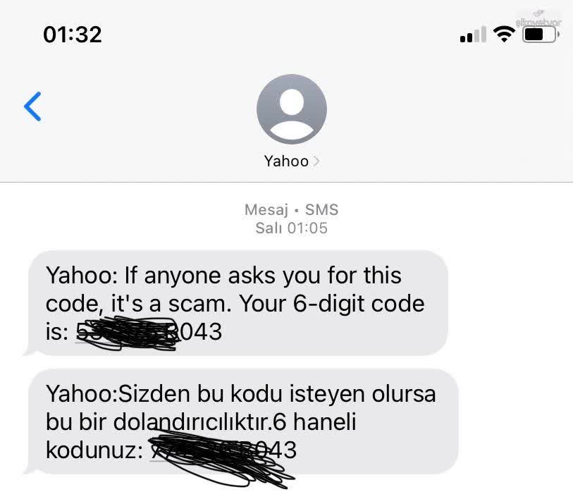 Yahoo Yetkisiz Hesap Doğrulama Kodu Alımı - Şikayetvar