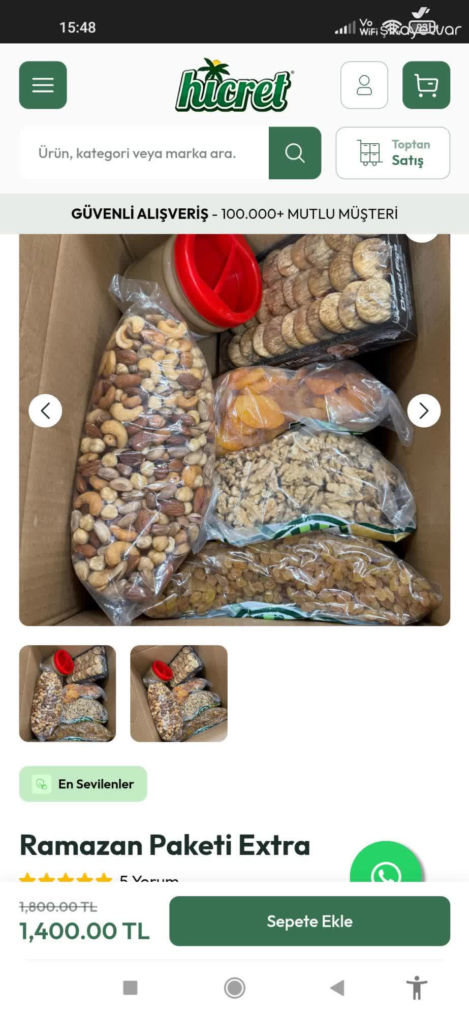 Hicret Kuruyemiş Eksik Ve Yanlış Gönderilen Ramazan Paketi - Şikayetvar