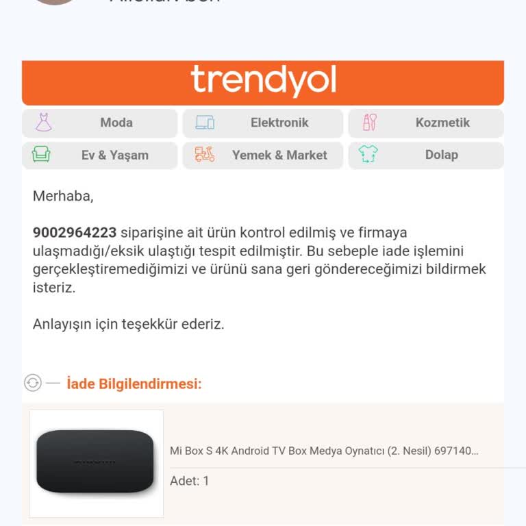 Trendyol Faturasız ve Tv Box Şikayetleri - Şikayetvar