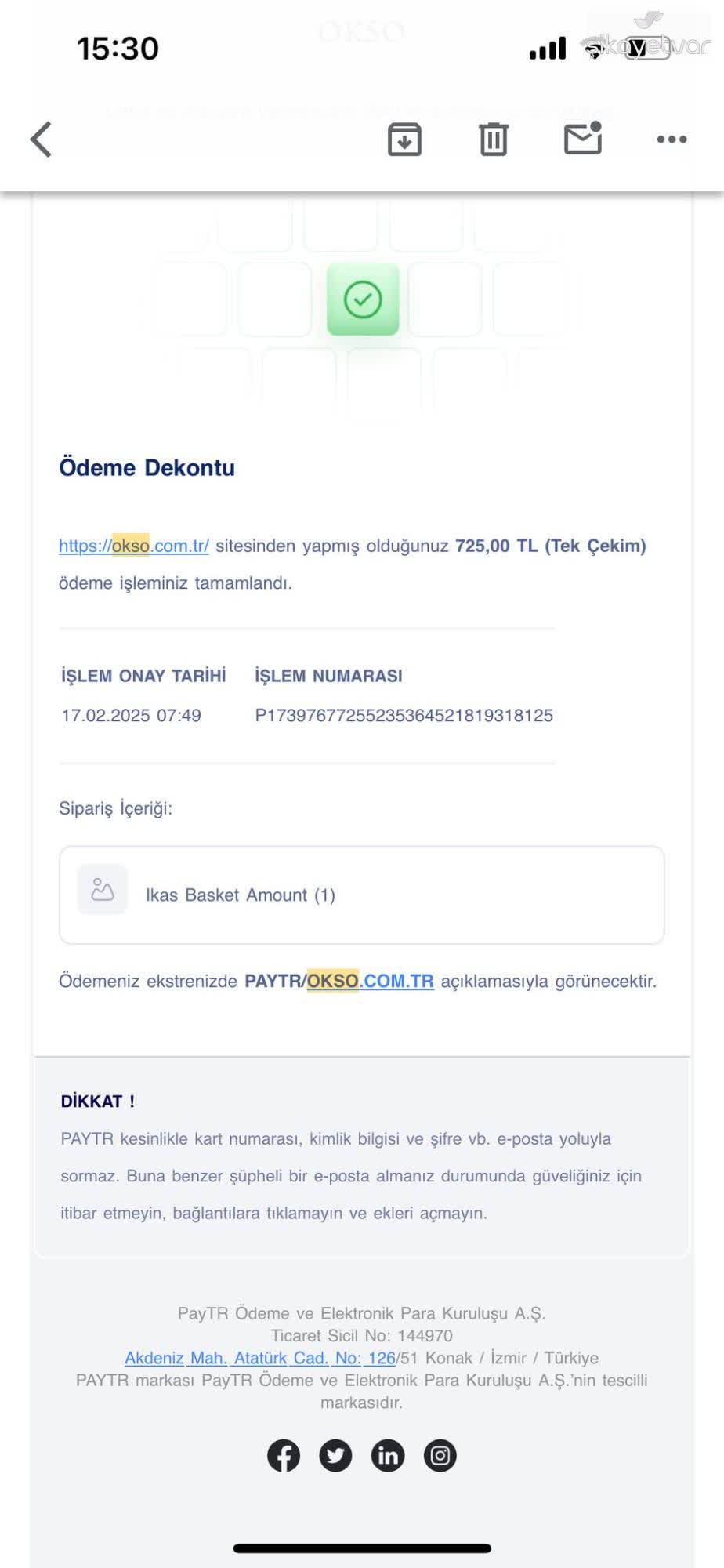 Okso Renk Farkı Nedeniyle İade Sorunu - Şikayetvar