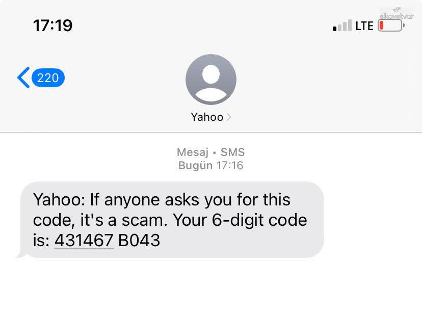 Yahoo Hesabı Olmayan Kullanıcıya Gelen Doğrulama Kodu Şikayeti - Şikayetvar