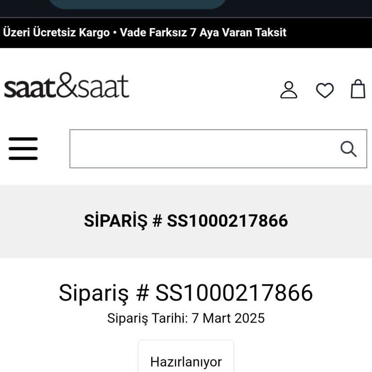 Saat & Saat İle Zamanında Teslim Edilemeyen Sipariş Sorunu - Şikayetvar