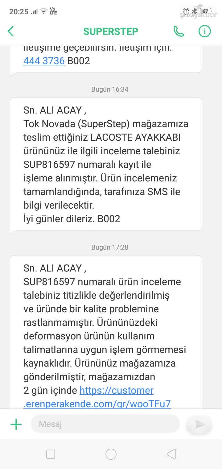 SuperStep Hızlı Ve Yetersiz İnceleme Süreci - Şikayetvar