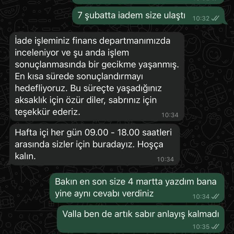 Touché Privé İade Ücreti Gecikmesi Ve Yetersiz İletişim Sorunu - Şikayetvar