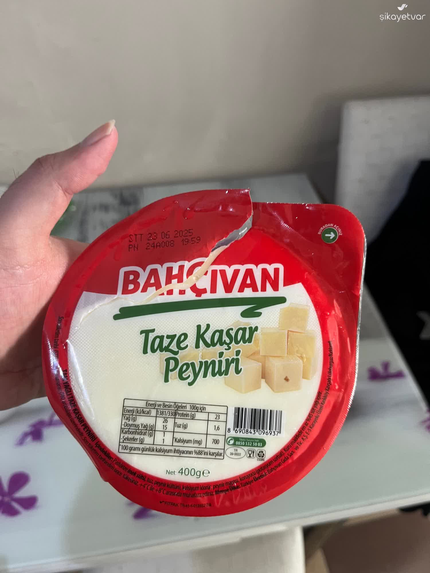 Bahçıvan Taze Kaşar Peynirinde Bozuk Tat Ve Koku Sorunu - Şikayetvar