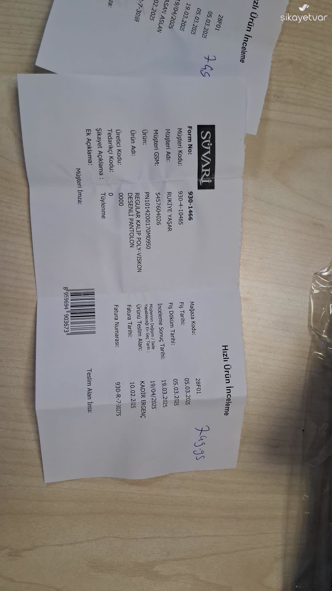 Çözüldü: Süvari Giyim Suvari'den Aldığım Pantolonlar Hayal Kırıklığı ...