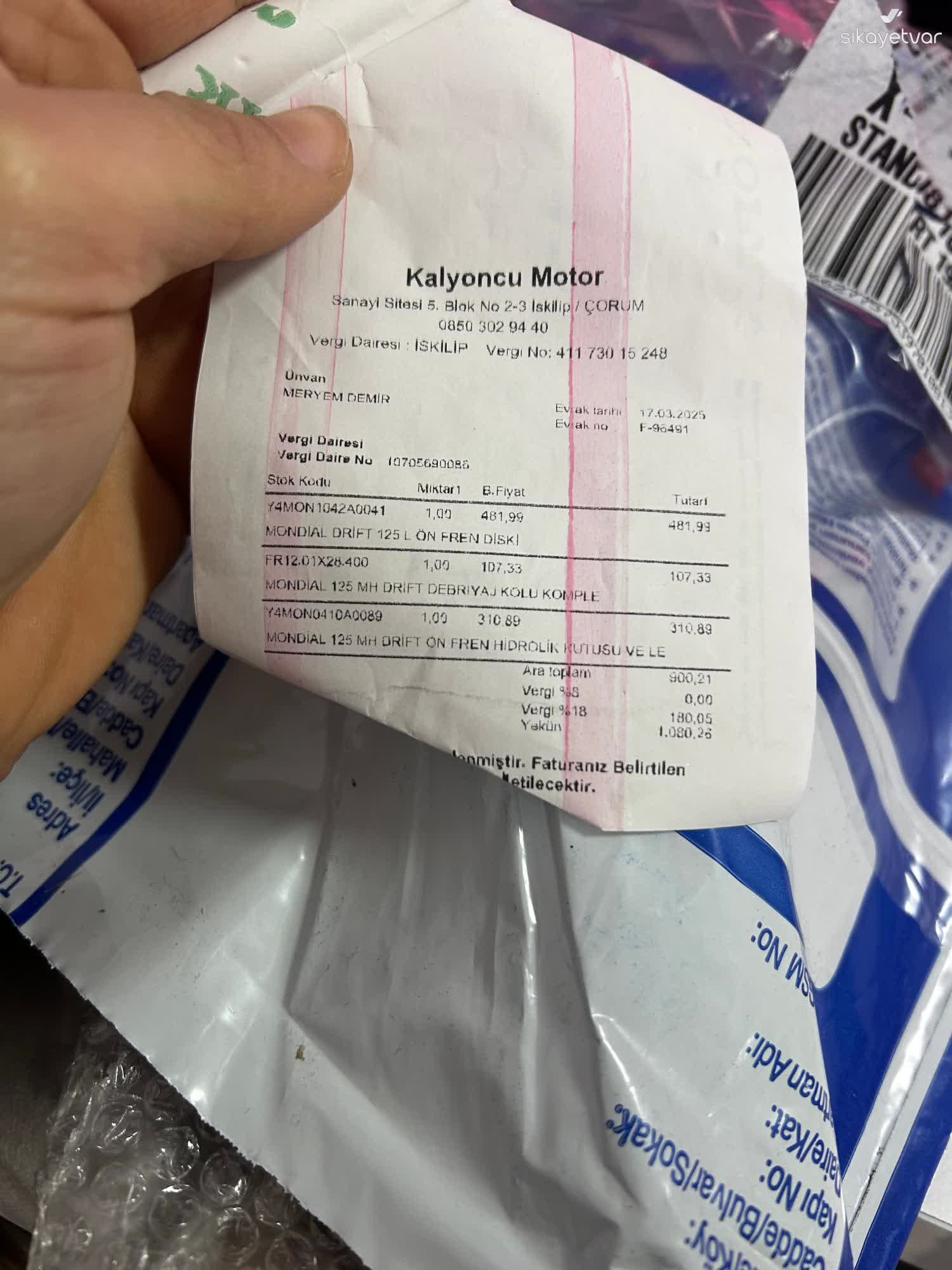 Kalyoncu Motor Yan Sanayi Ürün Gönderimi Ve Kargo Ücretleri Sorunu ...