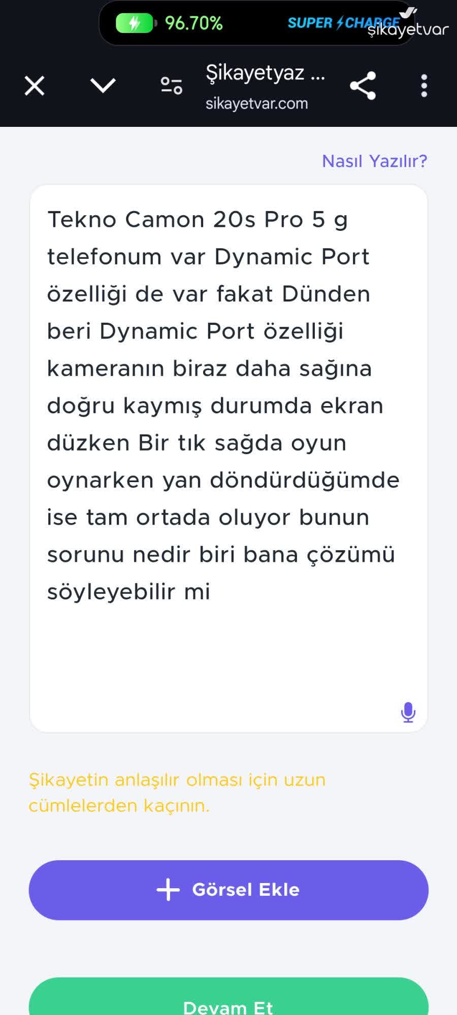 Çözüldü: Tecno Mobile Dynamic Port Özelliği Kayma Sorunu - Şikayetvar