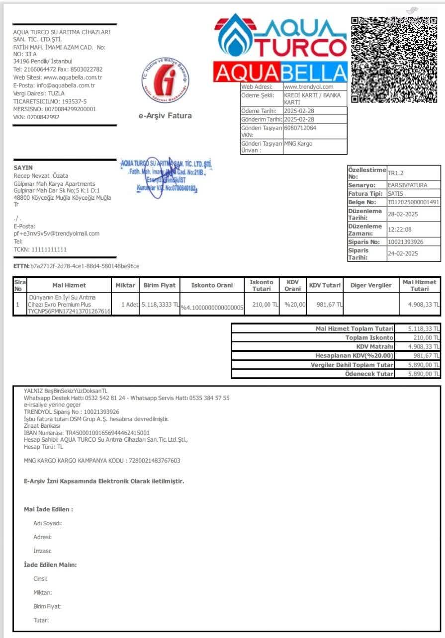 Aqua Bella Su Arıtma Cihazı Kurulum Sorunu - Şikayetvar