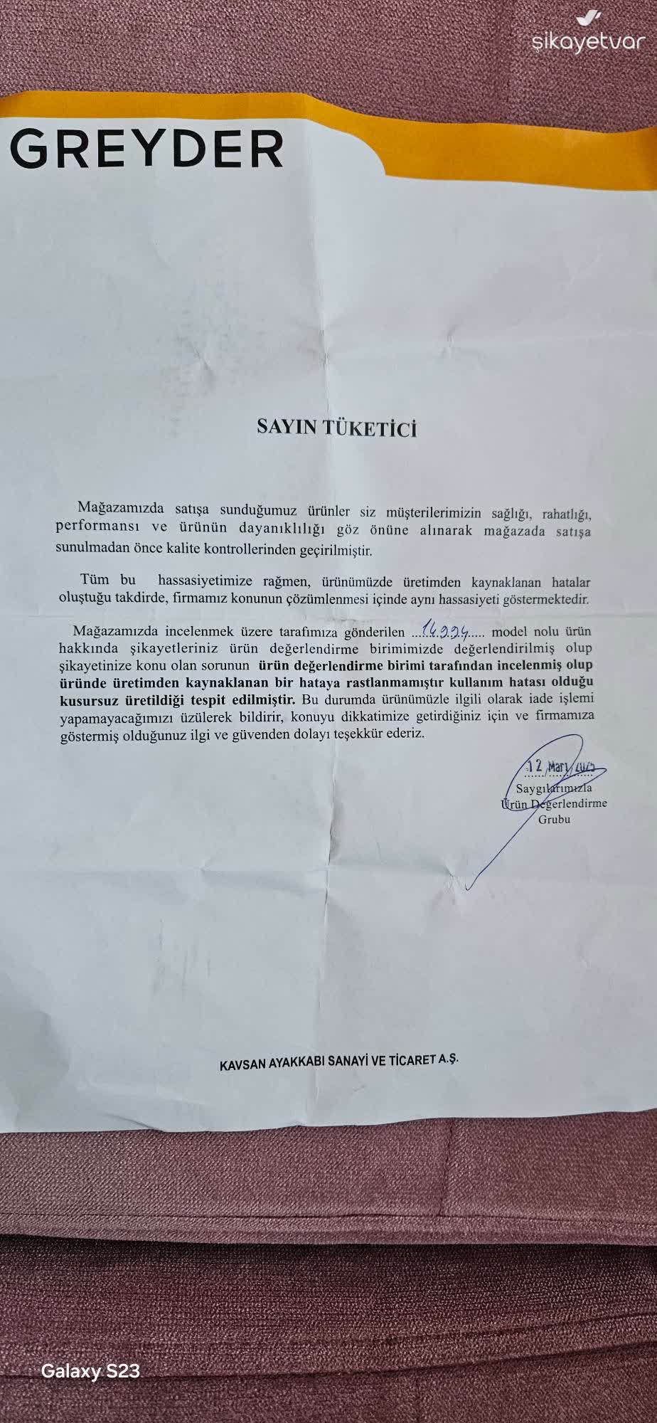 Greyder Greyder Ayakkabı İç Astarı Sorunu Ve Müşteri Memnuniyetsizliği ...