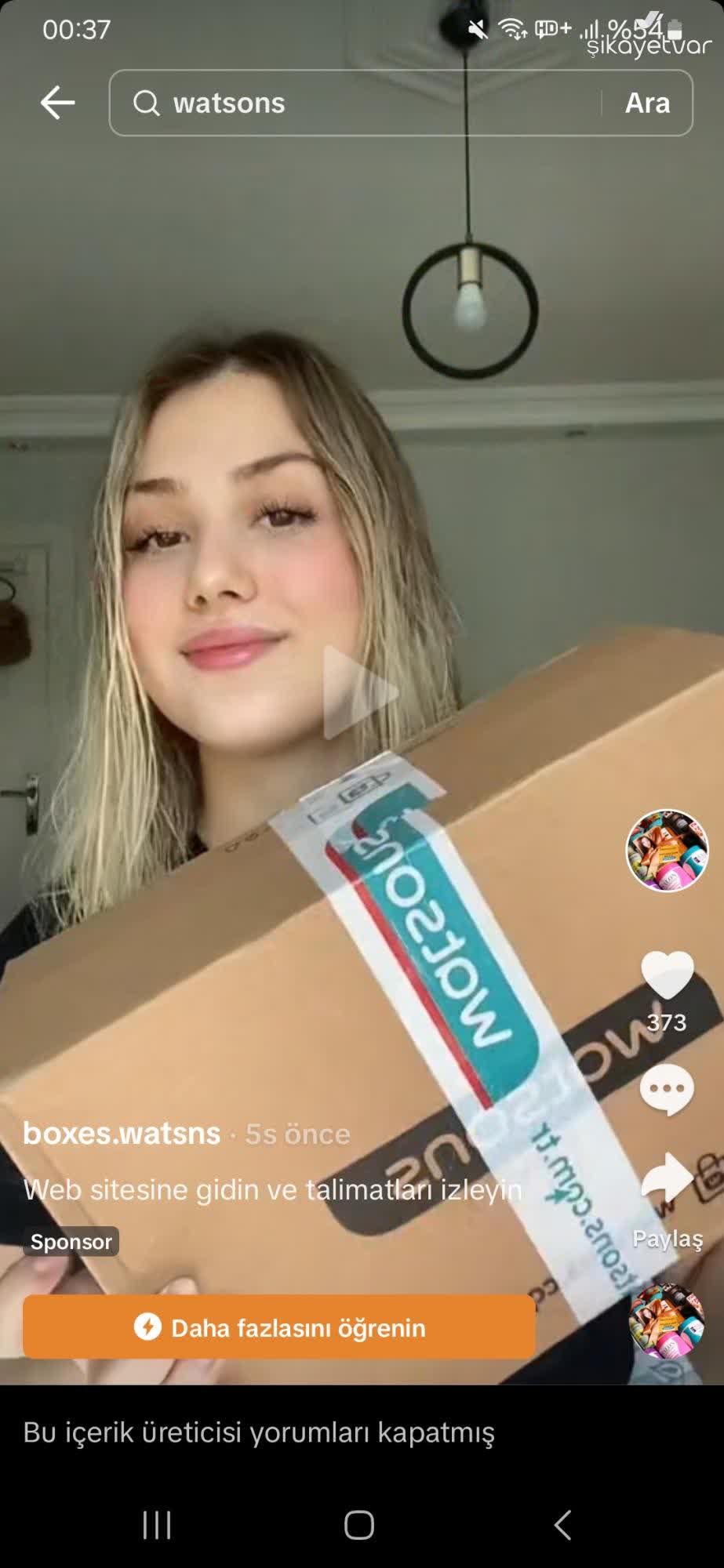 Watsons Kutu Reklamı İle Yaşanan Kart Çekim Sorunu - Şikayetvar