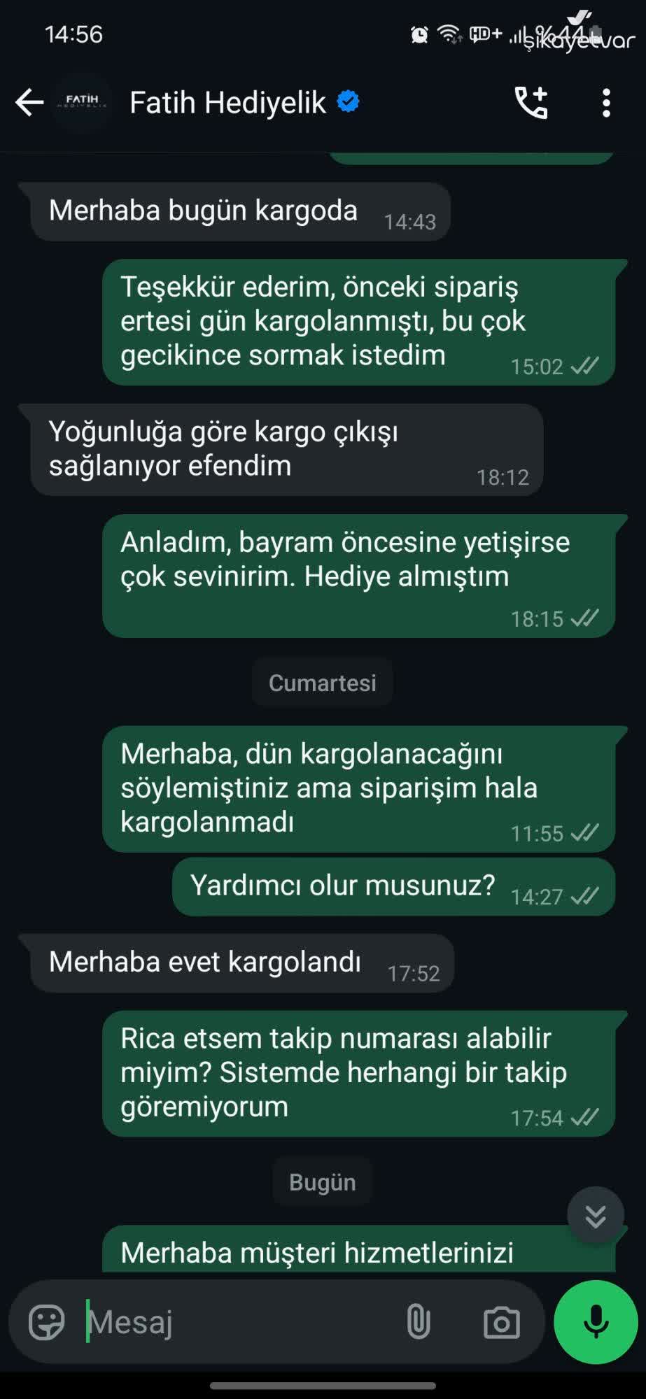 @fatihediyelik Kargom Nerede: İletişim Sorunları Ve Mağduriyet - Şikayetvar
