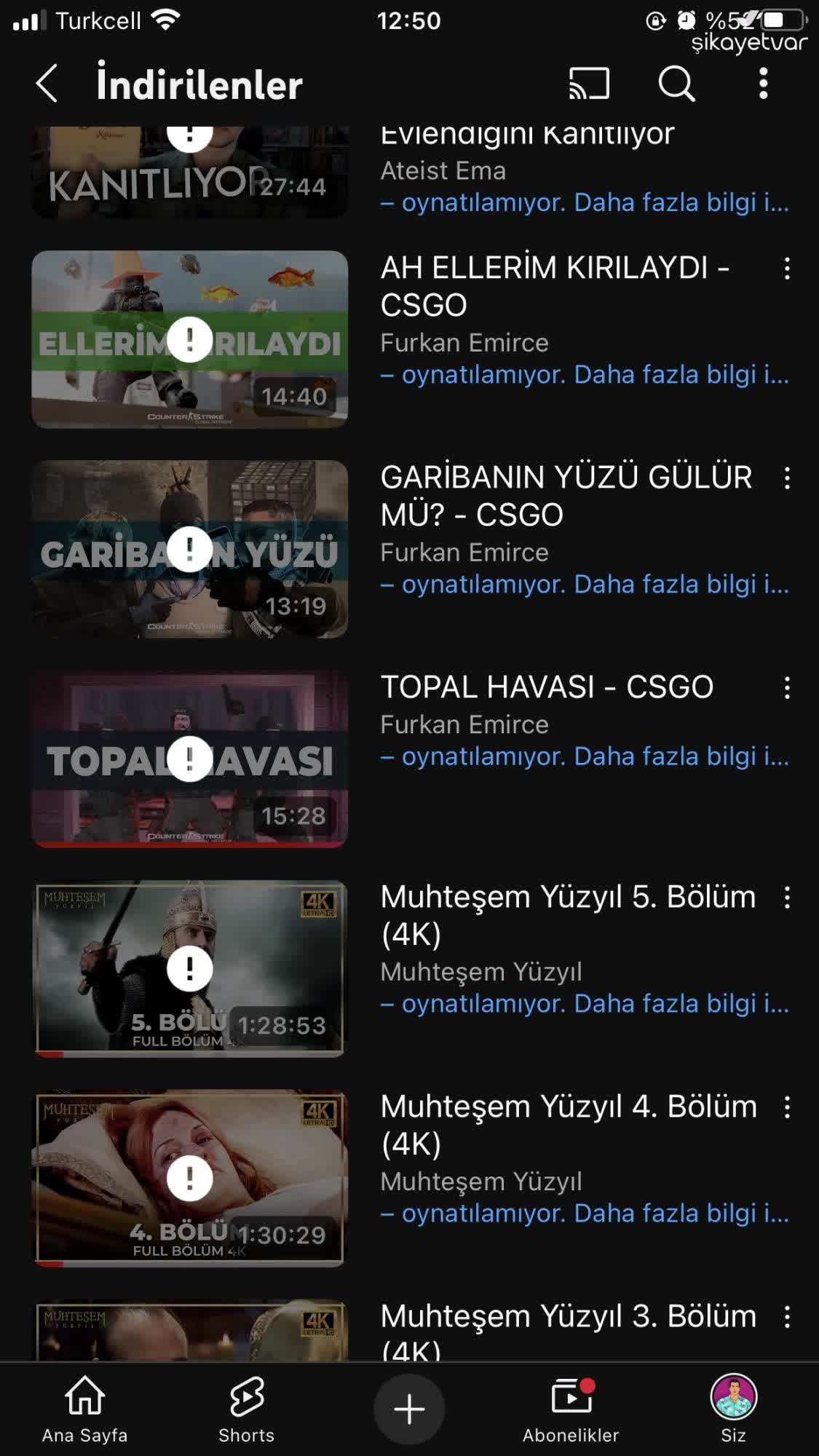 Youtube Premium'da İndirilen Videoların Silinmesi Sorunu - Şikayetvar