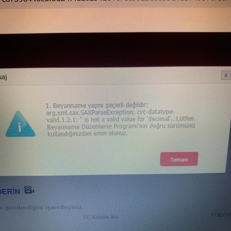 Beyanname Yapısı Geçerli Değildir - Şikayetvar