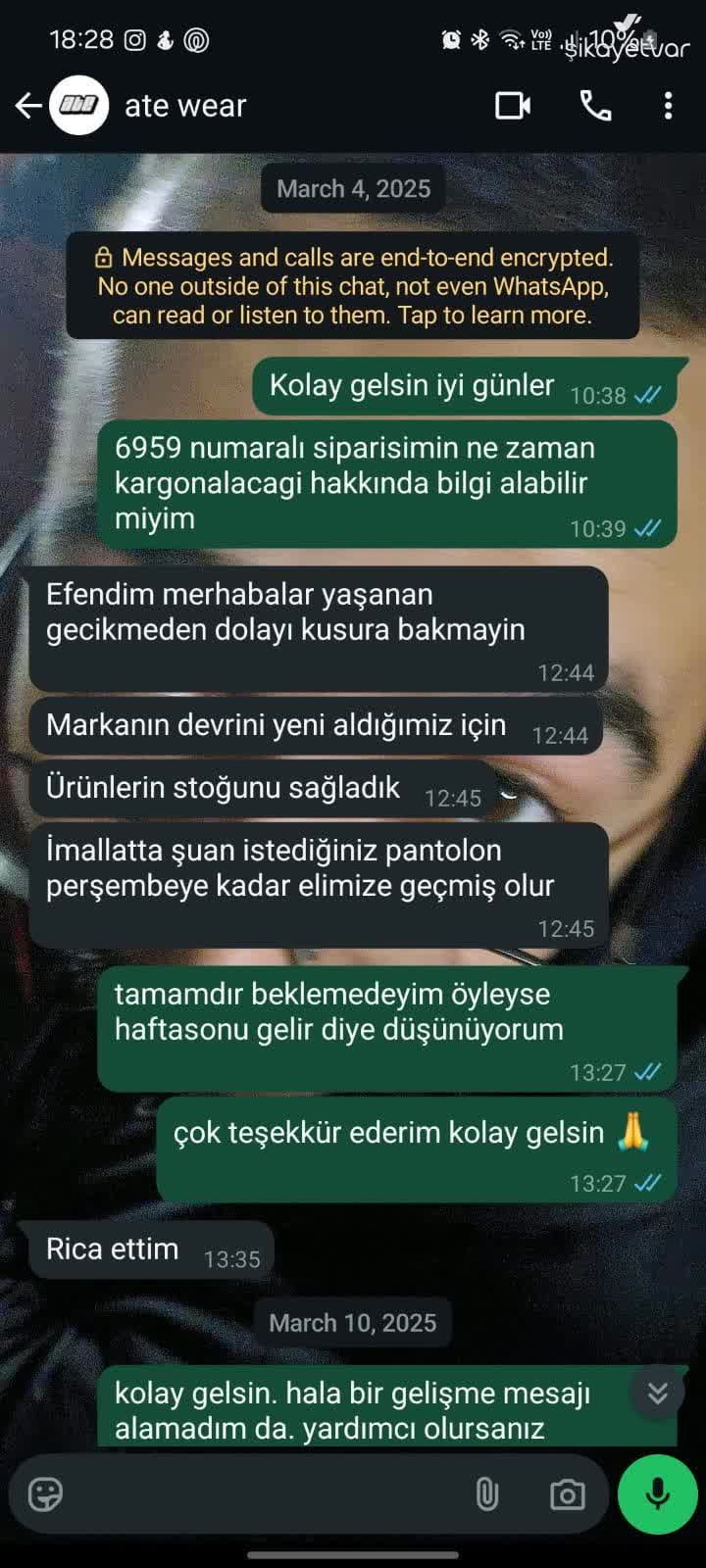 Ate Wear Sipariş Sürecinde Yaşanan Sorunlar Ve İade Problemi - Şikayetvar