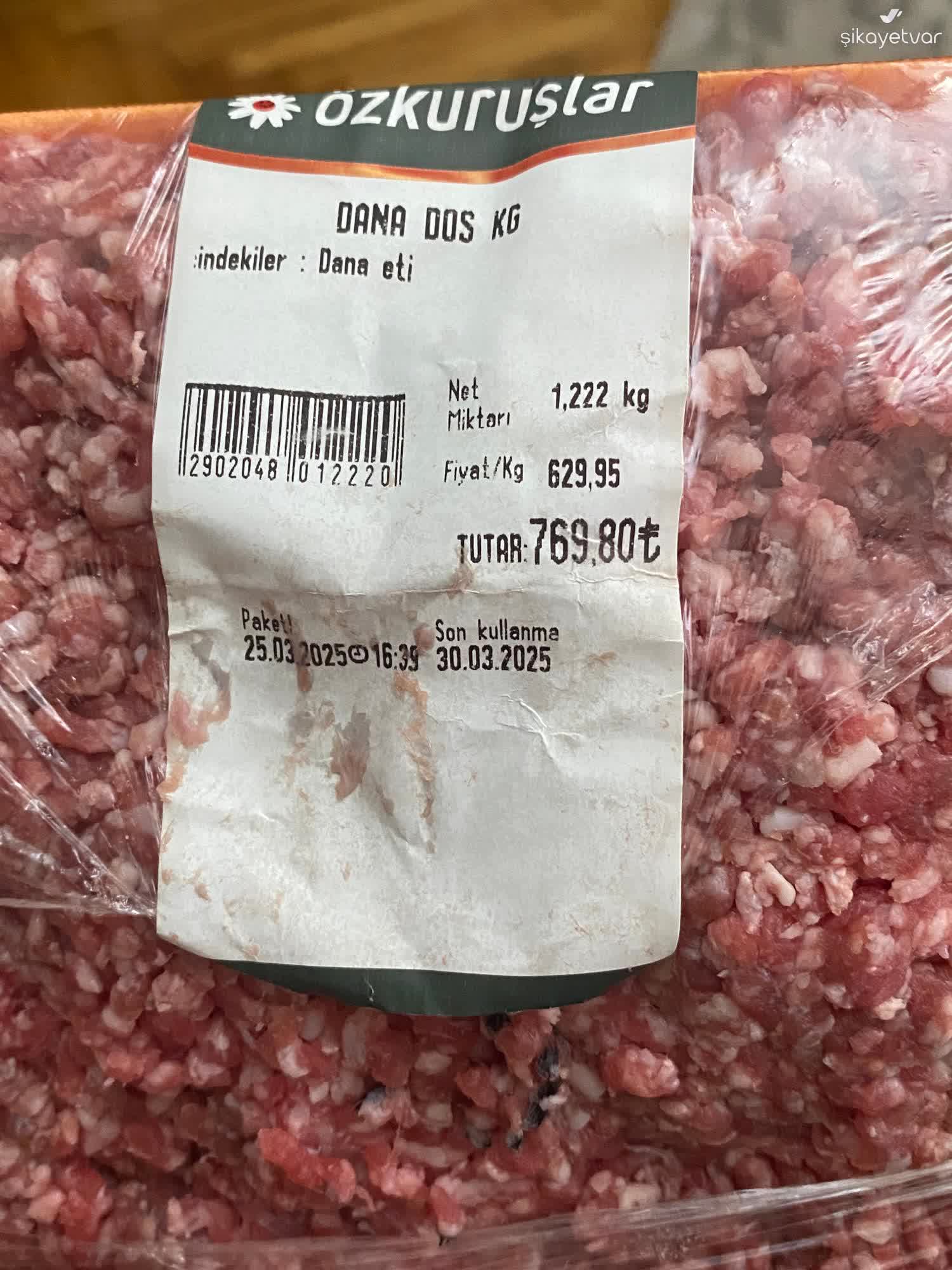 Özkuruşlar Dana Kıymada Şok Edici Buluntu: Hayvan Kılı - Şikayetvar