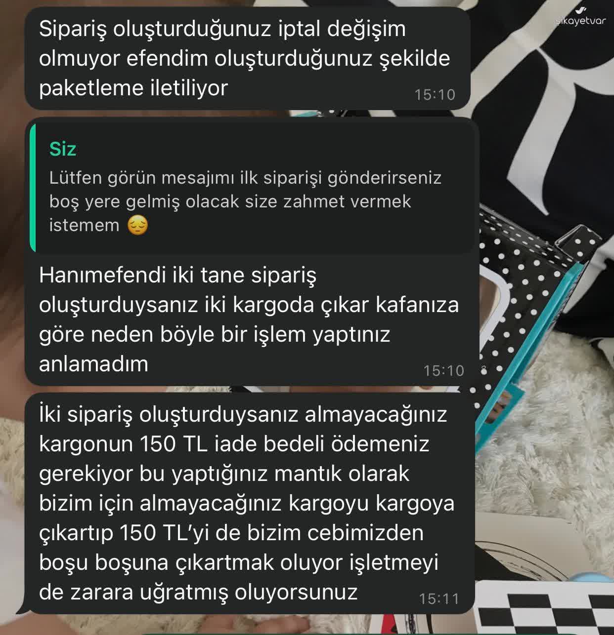 Semre Butik Yanlış Renk Ürün Siparişi Ve İletişim Sorunları - Şikayetvar