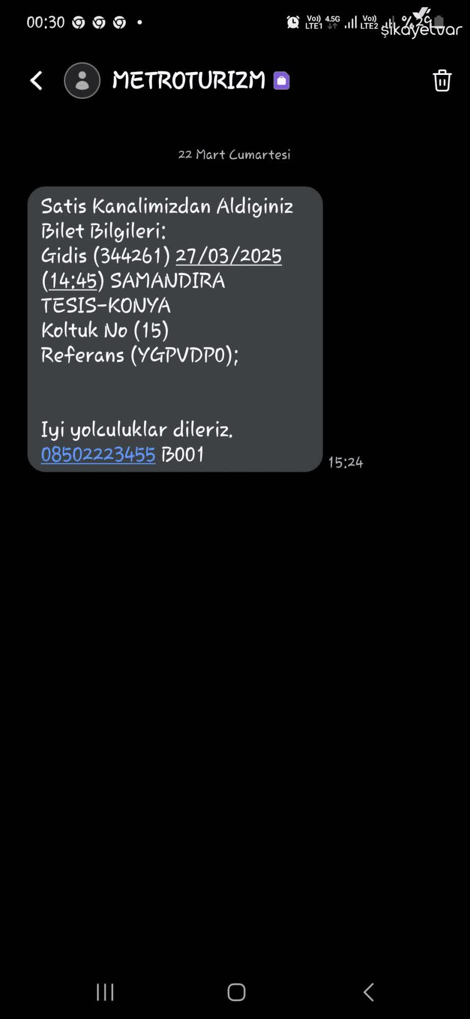 Metro Turizm Gece Vakti Tesiste Unutulan Yolcu Mağduriyeti - Şikayetvar