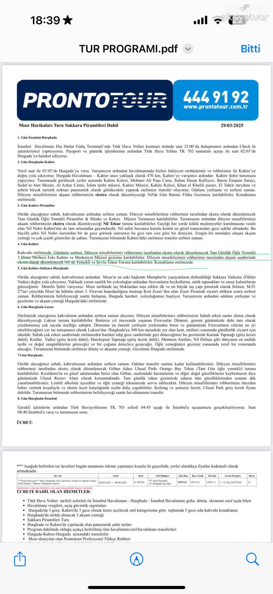 Prontotour Pronto Tour İle Ekstra Tur Hatası Ve Çözüm Eksikliği ...