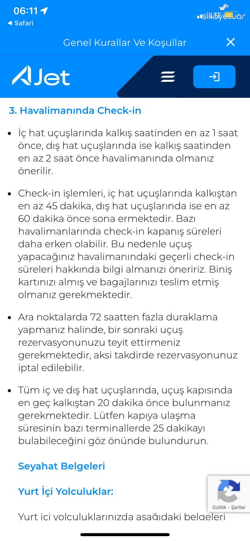 Ajet Uçuşunda Check-in Karmaşası Ve Personel İlgisizliği - Şikayetvar
