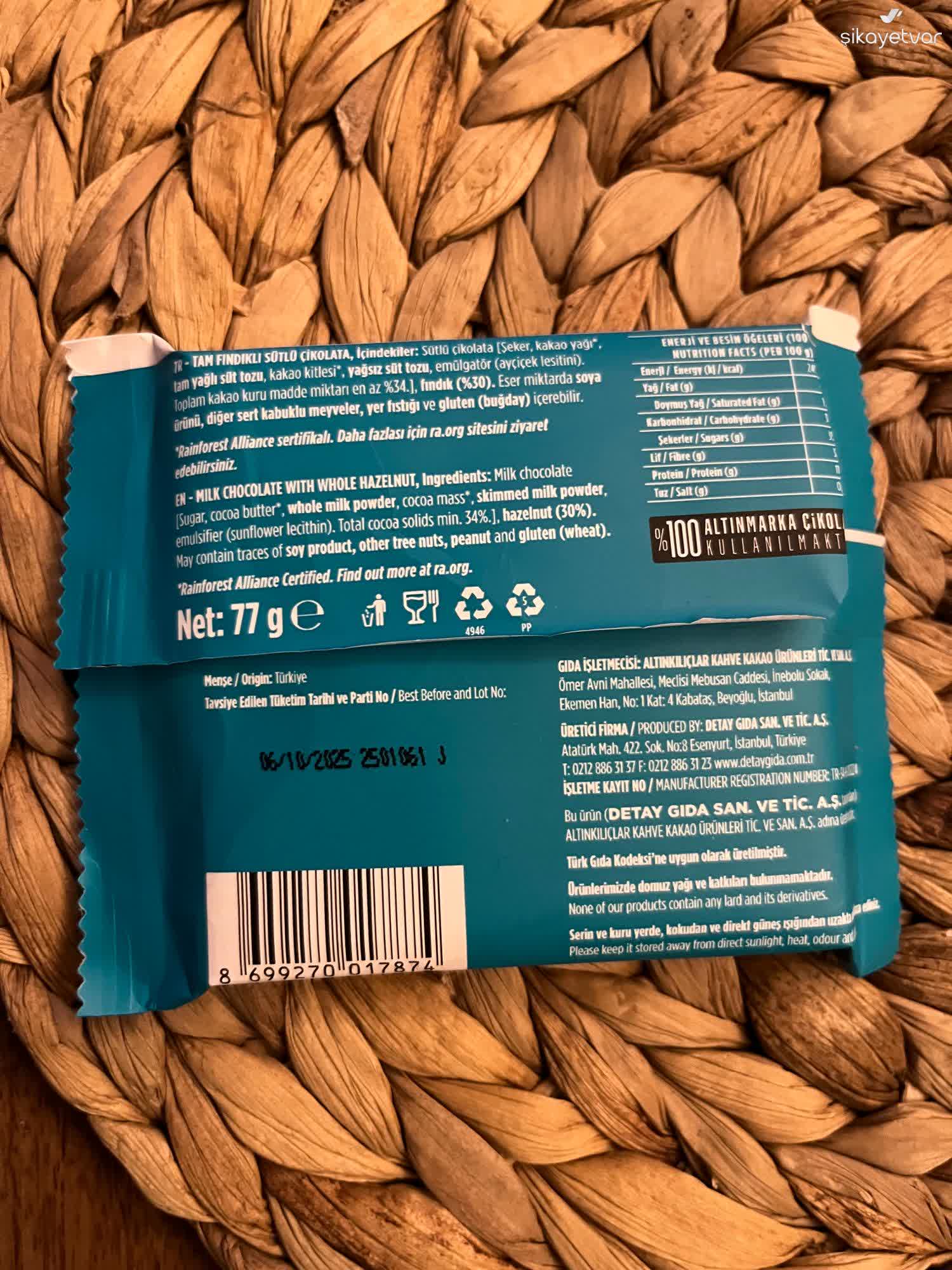 Kahve Dünyası Fındık Hayal Kırıklığı: Tambol Çikolata - Şikayetvar