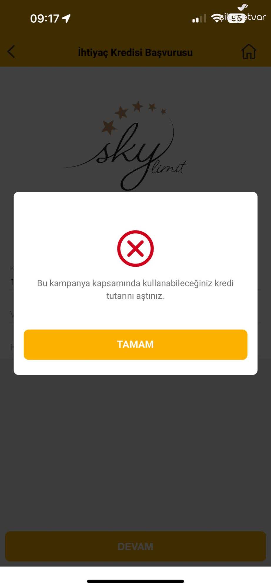 VakıfBank Sky Limit Sorunu: Tanımlı Limitin Aşılması Uyarısı - Şikayetvar