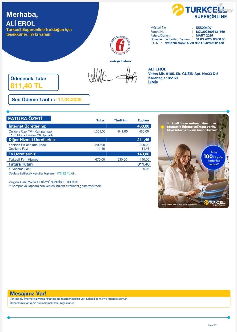 Superonline Turkcell Superonline'dan Gizli Ücret Şoku - Şikayetvar