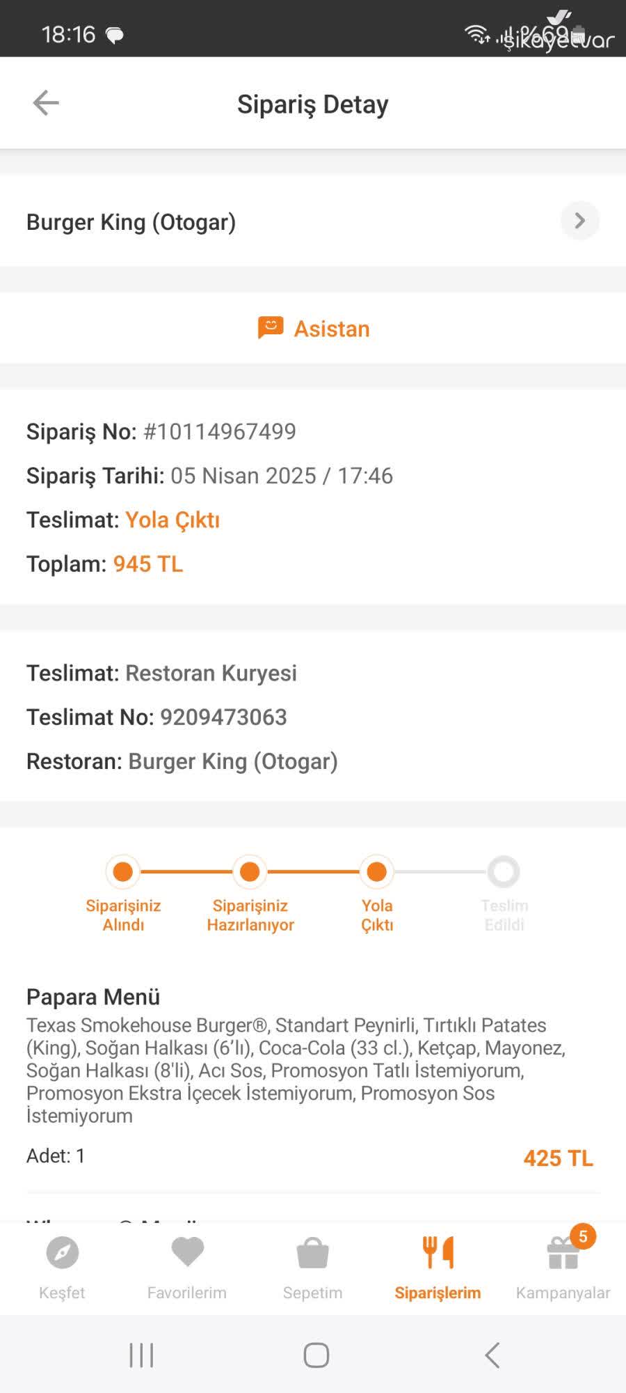 Burger King Bubble Tea Şikayeti - Şikayetvar