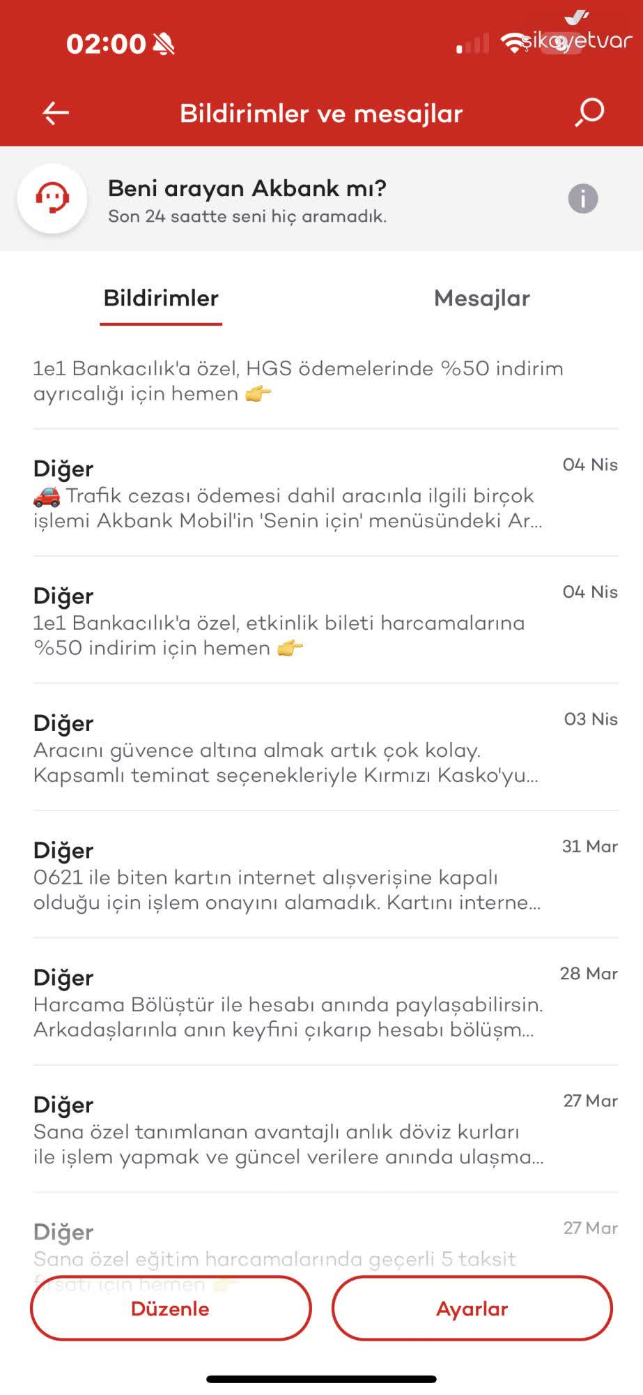 Akbank Mobilde Sürekli Gelen Reklam Bildirimleri - Şikayetvar