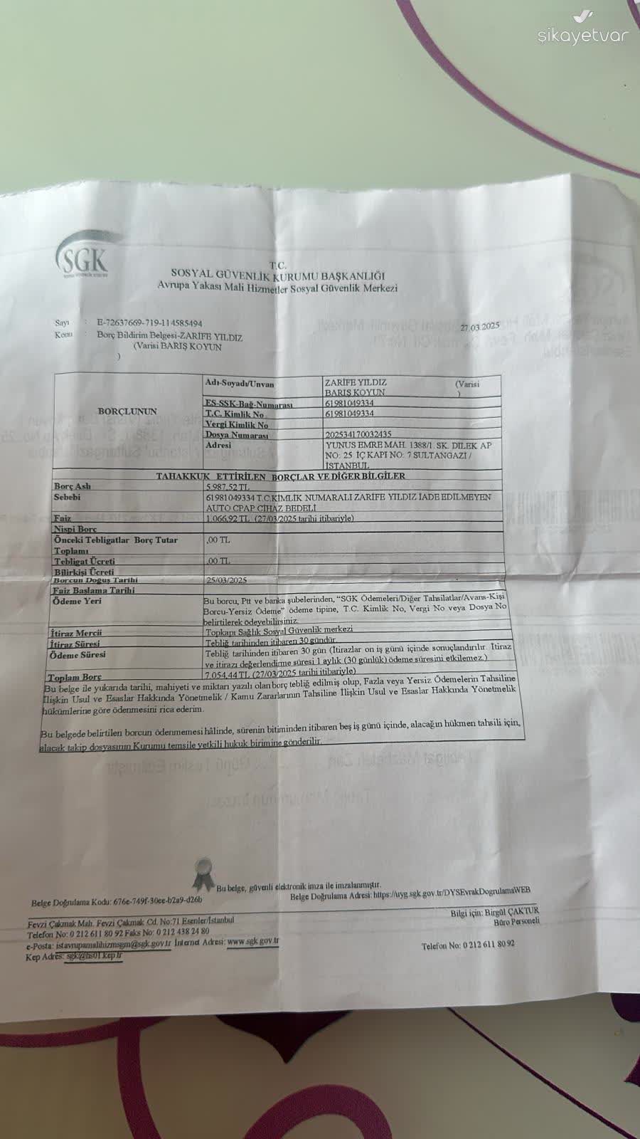 SGK Cihaz İade Sürecinde İletişim Sorunu - Şikayetvar