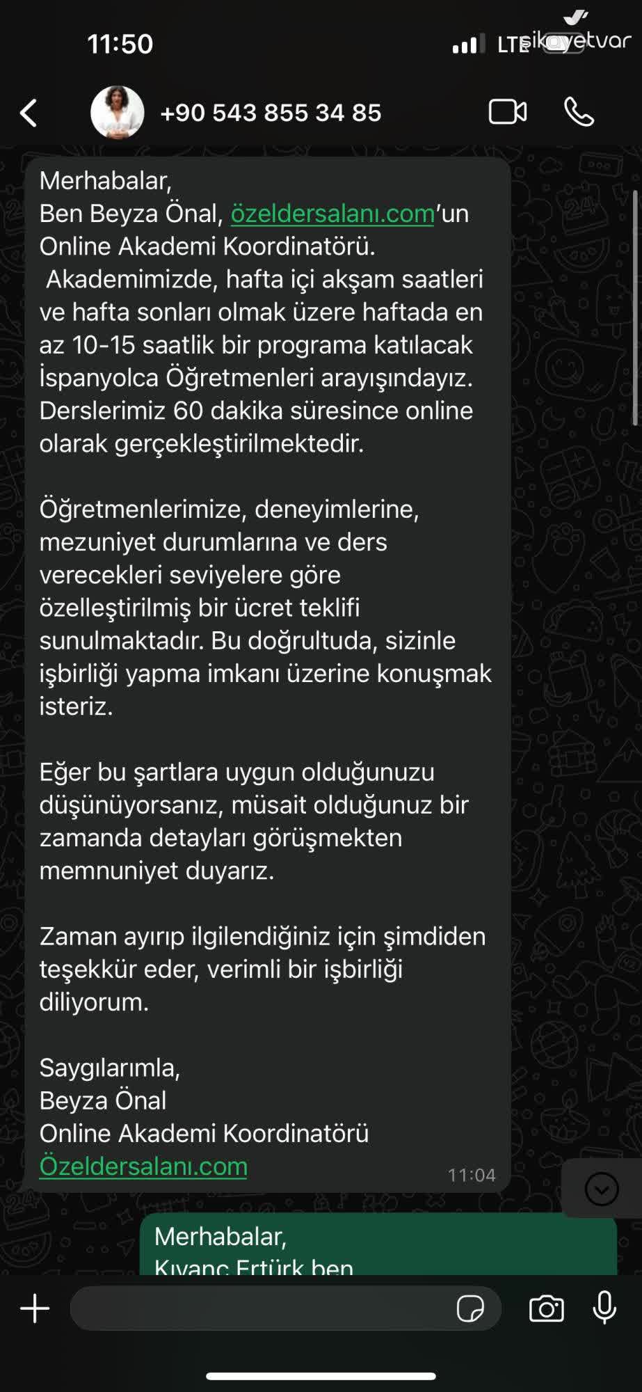 Özel Ders Alanı Şüpheli Teklif Ve Belirsiz Hizmet Politikası - Şikayetvar
