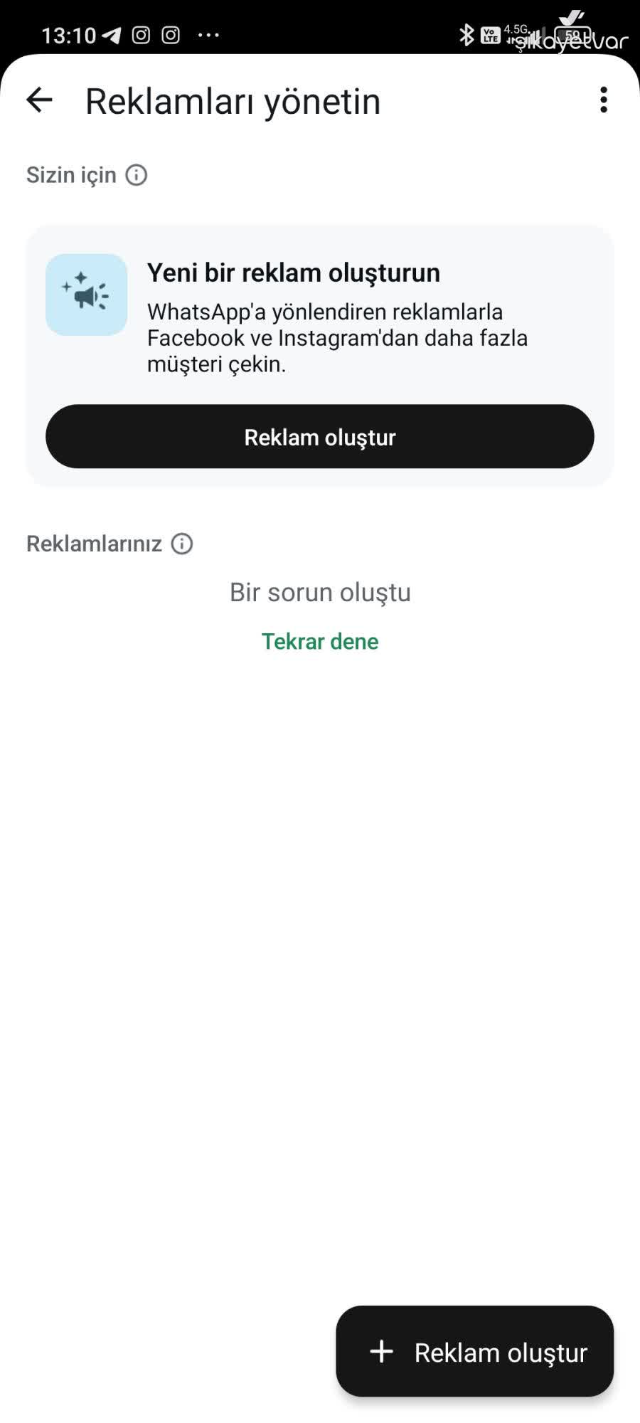 WhatsApp Business Reklam Analizlerine Ulaşamıyorum - Şikayetvar