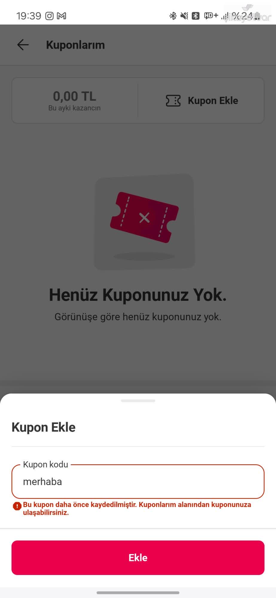 İlk Sipariş İndirimi Kuponu Görünmüyor: Yemeksepeti'nde Karşılaşılan ...