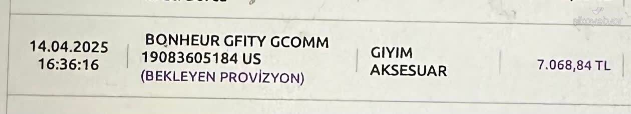 Bonheur Bag Sipariş Tutarındaki Fark Ve İptal Talebi - Şikayetvar