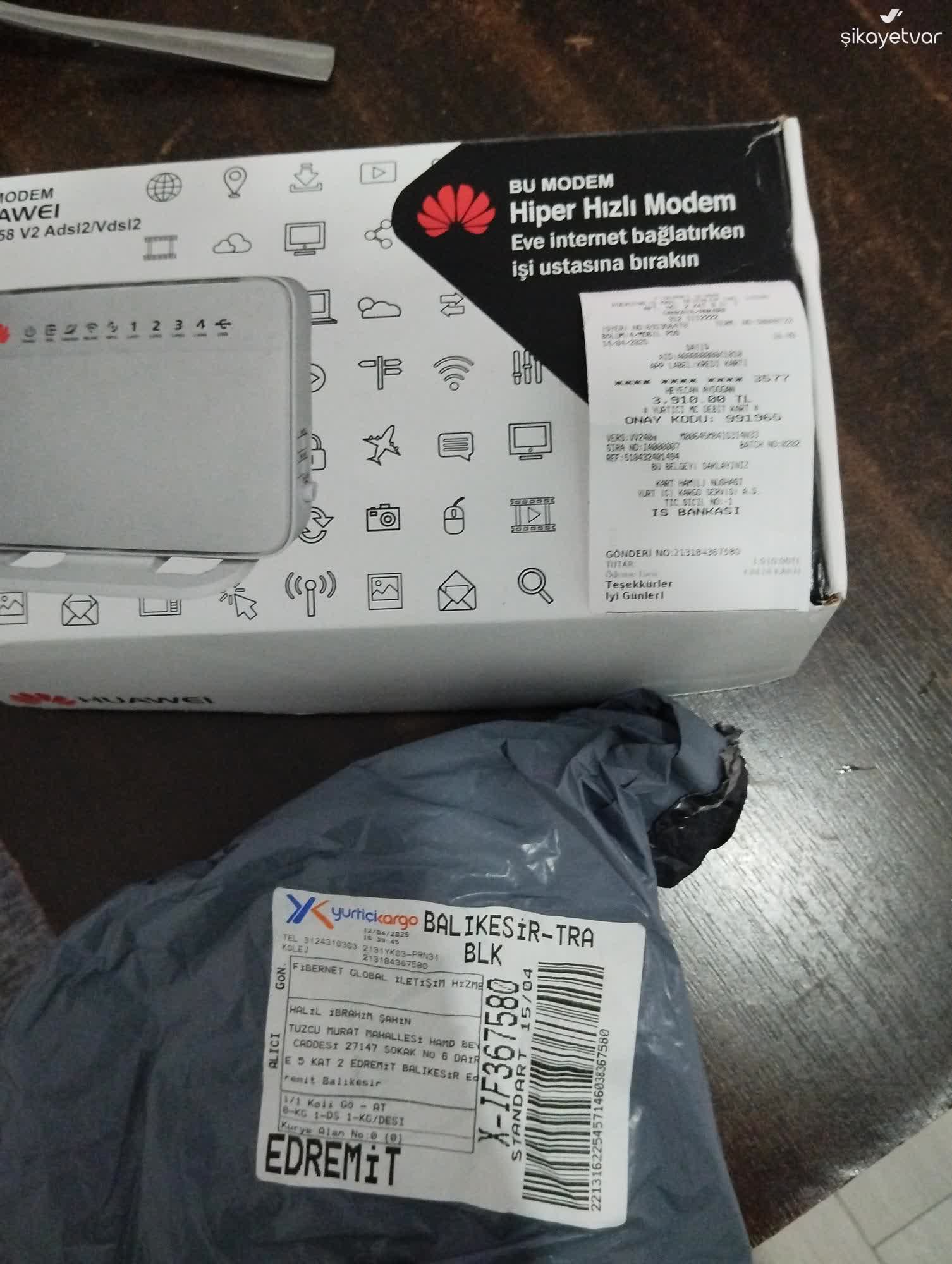 Fibernet Global Pazarlama Yanıltıcı İnternet Modem Satışı - Şikayetvar