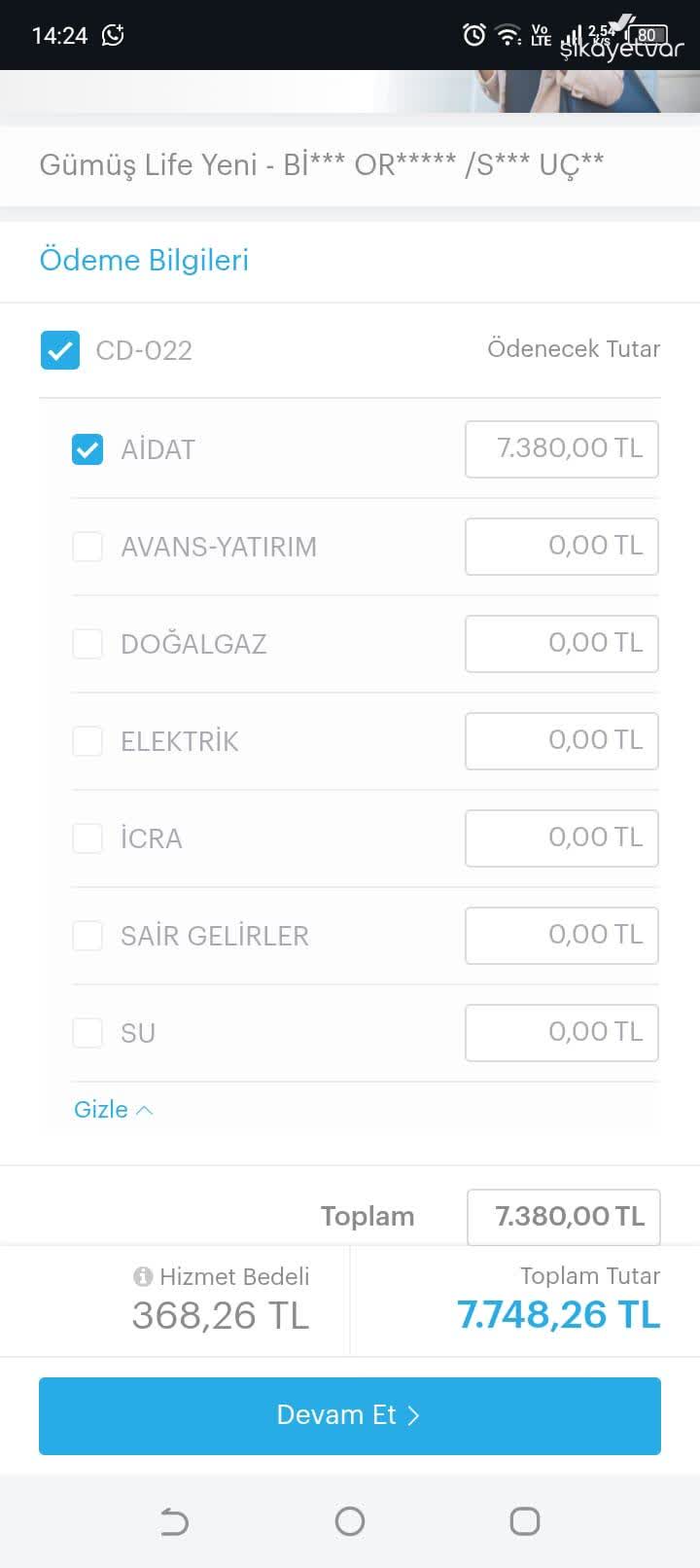 Uçar Grup Haksız Aidat Zammı Ve Hizmet Kesintileri - Şikayetvar