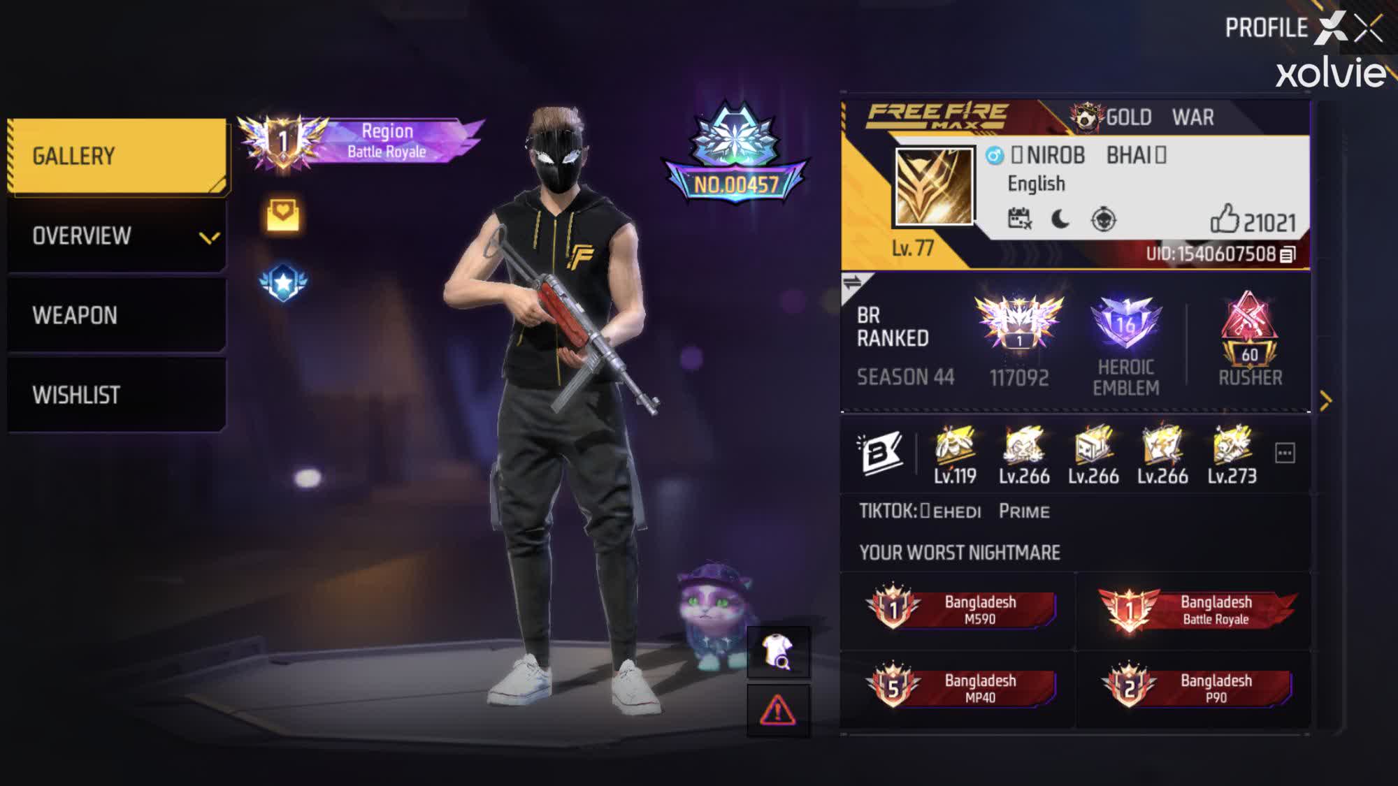 Garena Free Fire Garena FF ID Back Me - Xolvie