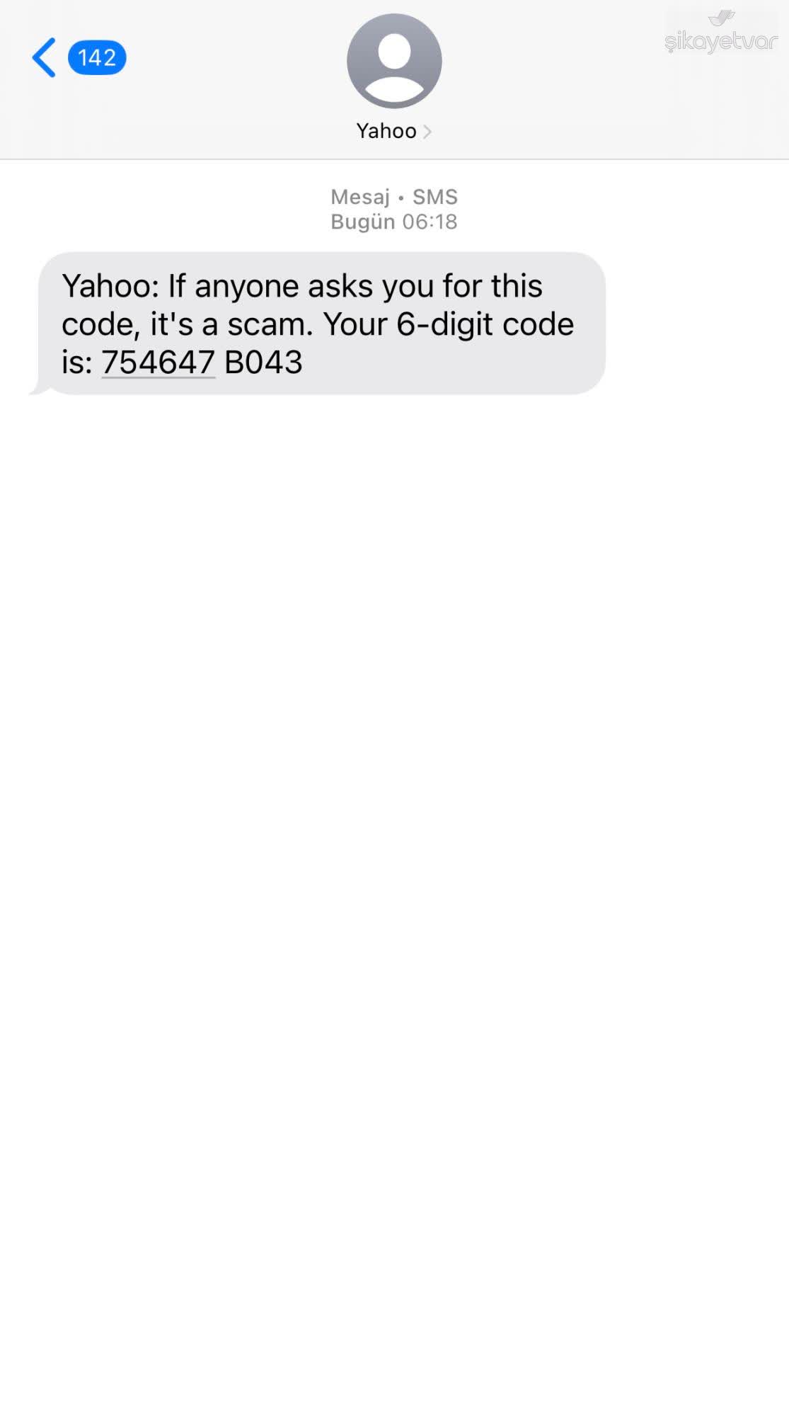 Yetkisiz Erişim Uyarısı: Yahoo'dan Gelen Beklenmedik Doğrulama Kodu - Şikayetvar