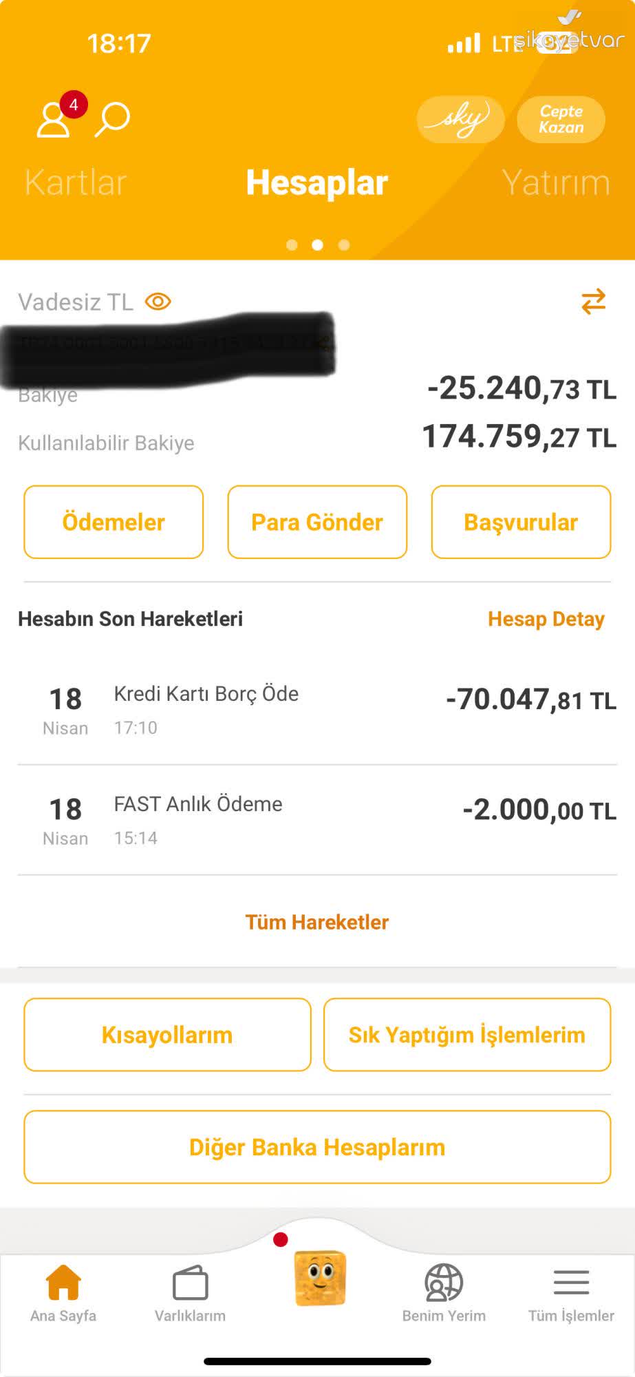 VakıfBank Yanlış Ödeme Sonrası Ek Hesapta Faiz Mağduriyeti - Şikayetvar